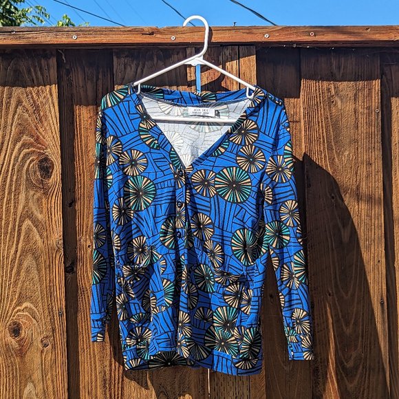 Ava Sky | Tops | Ava Sky Fighting Eel Cardigan In Opihi Pinwheels | Poshmark